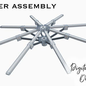 1/12 Scale Miniature Umbrella Frame- Digital STL File - Etsy