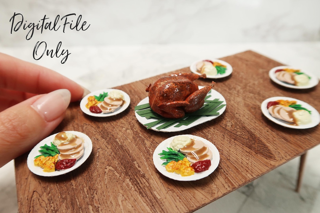 1/12 Scale Miniature Turkey Dinner- Digital STL File - Etsy