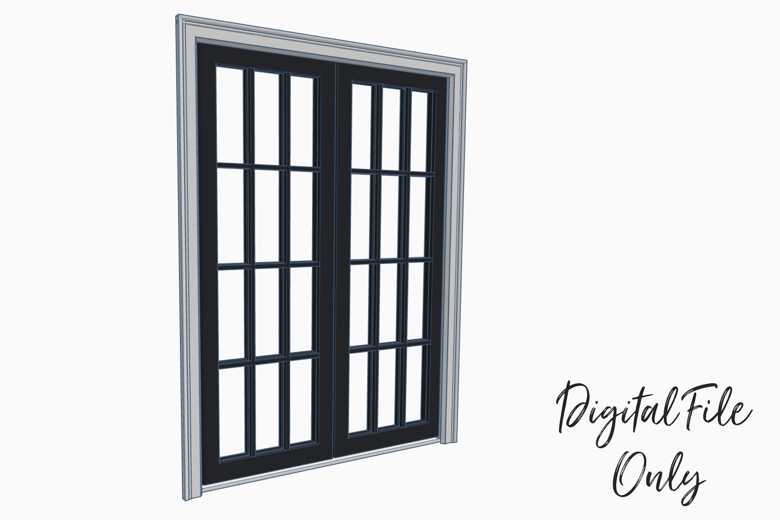 1/12 Scale Miniature French Doors - Digital STL File | Digital Download ...