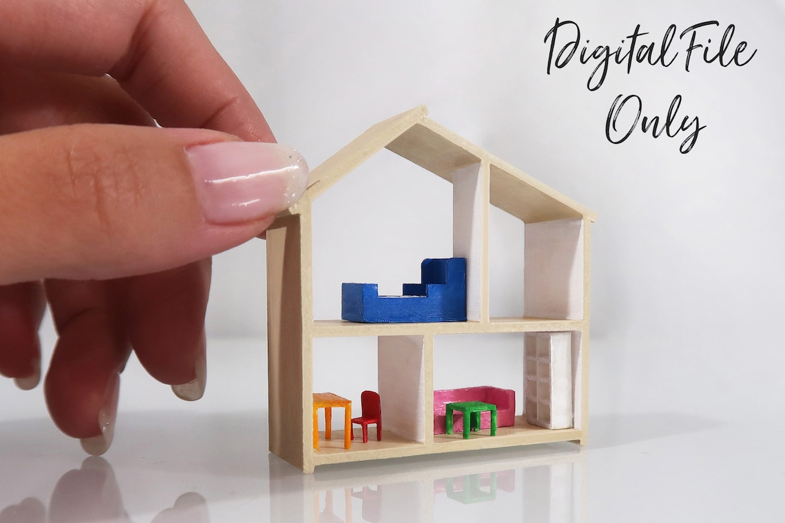 1/12 Scale Miniature Ikea-inspired Dollhouse- Digital STL File - Etsy