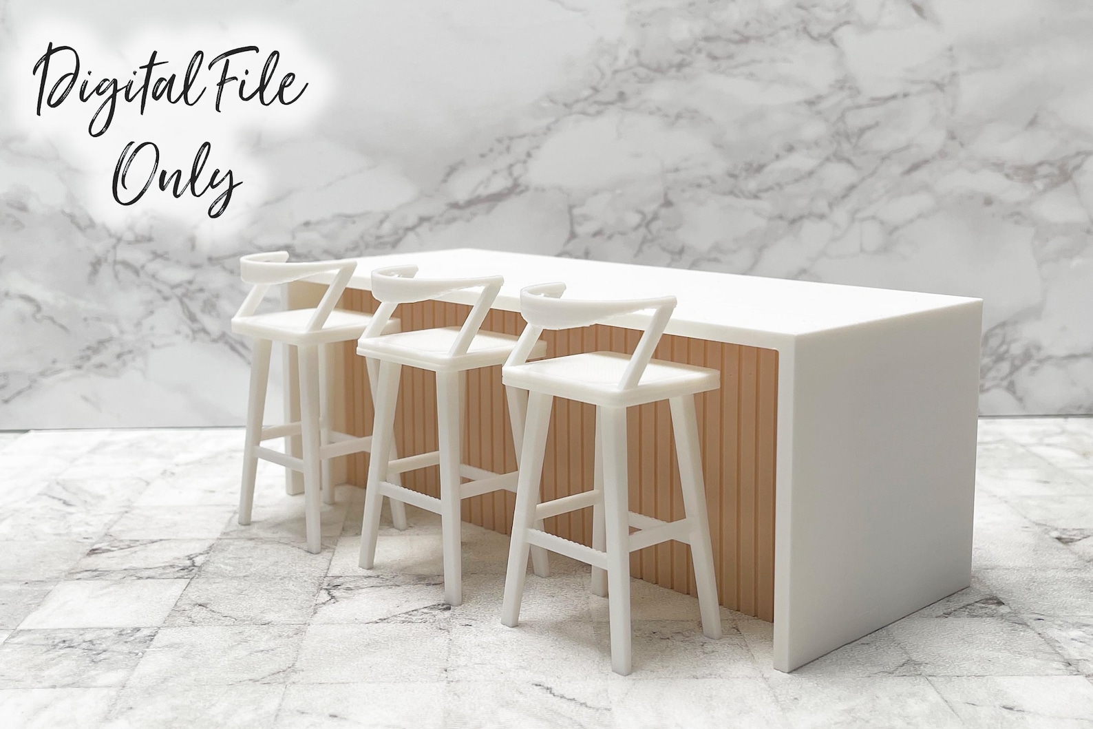 1/12 Scale Miniature Bar Stools With Seat Back- Digital STL File - Etsy