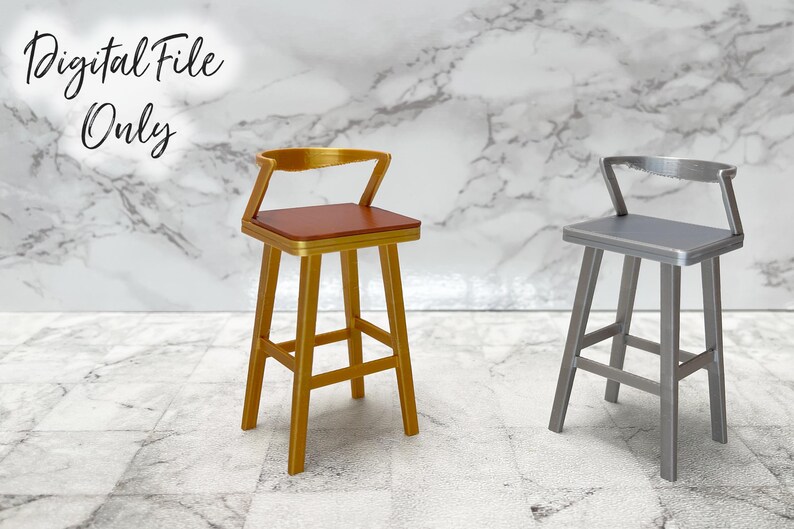 1/12 Scale Miniature Bar Stools With Seat Back- Digital STL File - Etsy