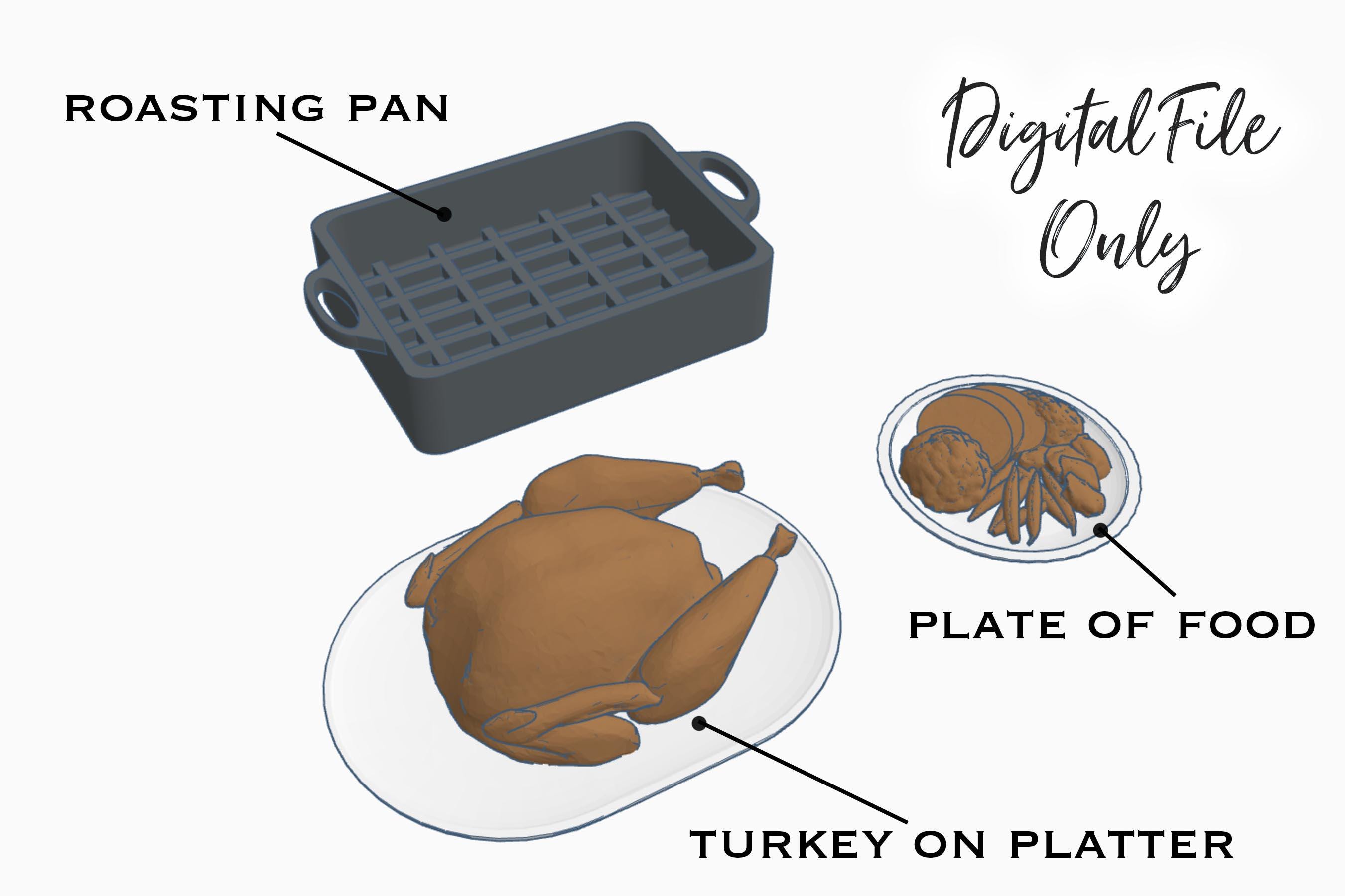 1/12 Scale Miniature Turkey Dinner- Digital STL File - Etsy