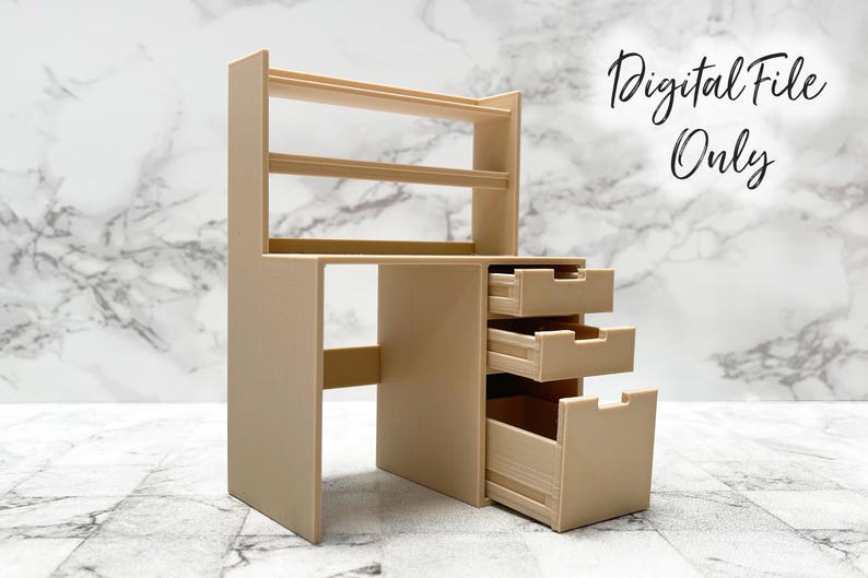 1/12 Scale Miniature Dorm Desk- Digital STL File - Etsy