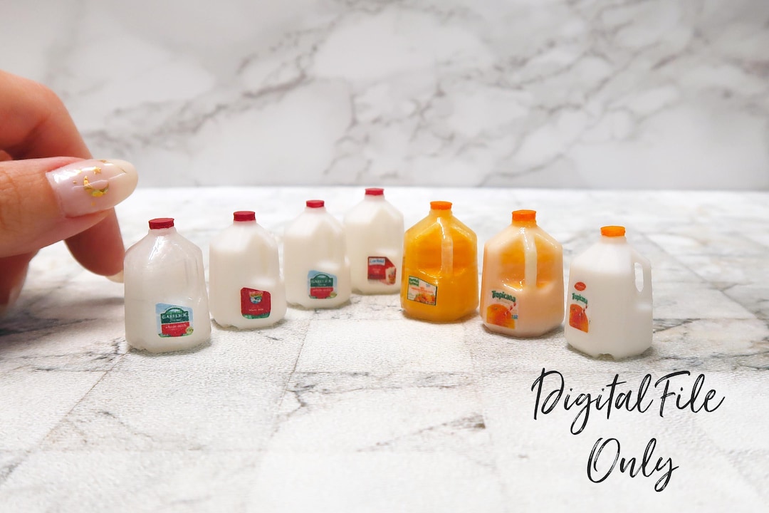 1/12 Scale Miniature Milk Gallon Jug - Digital STL File - Etsy