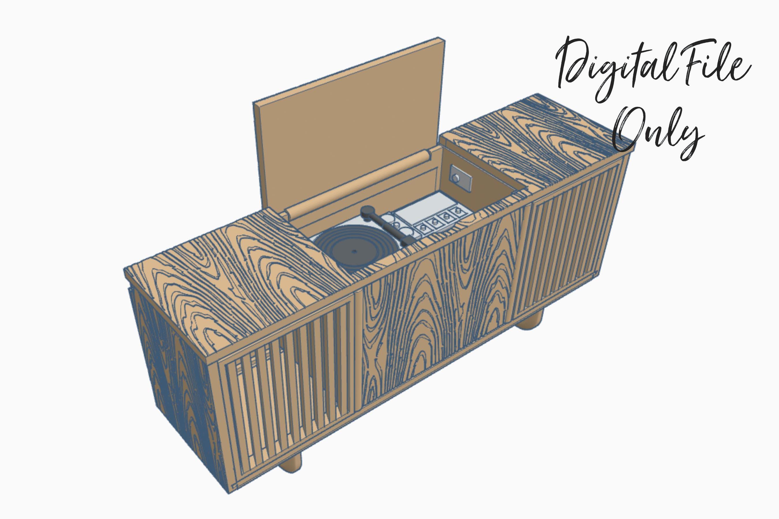 1/12 Scale Miniature Record Player Cabinet - Digital STL File - Etsy