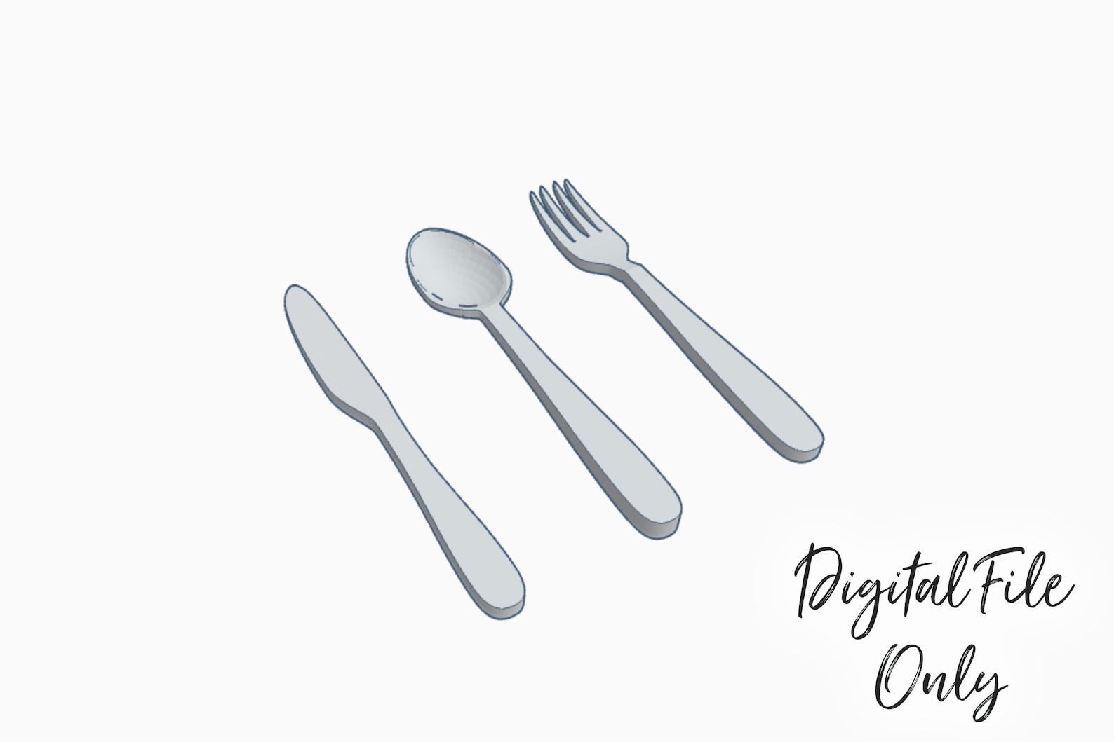 1/12 Scale Miniature Silverware Set - Digital STL File - Etsy