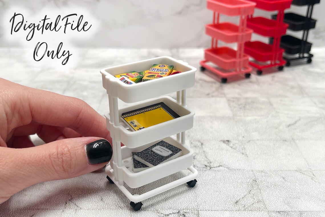 1/12 Scale Simple Rolling Cart - Digital STL File - Etsy