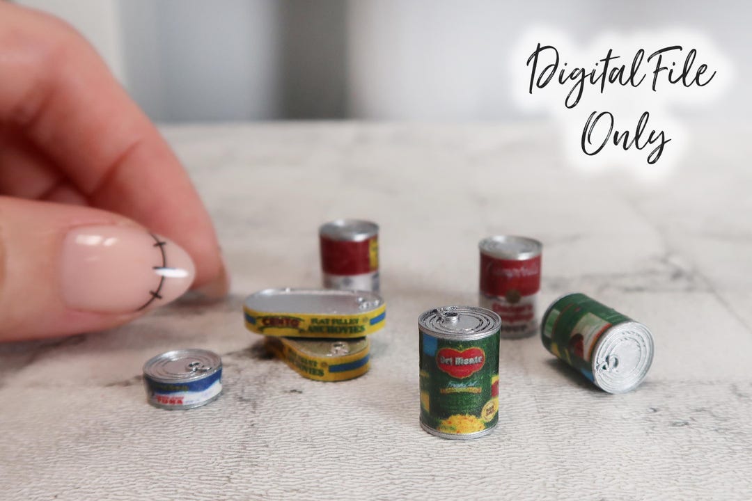 1/12 Scale Miniature Tin Cans - Digital STL File - Etsy