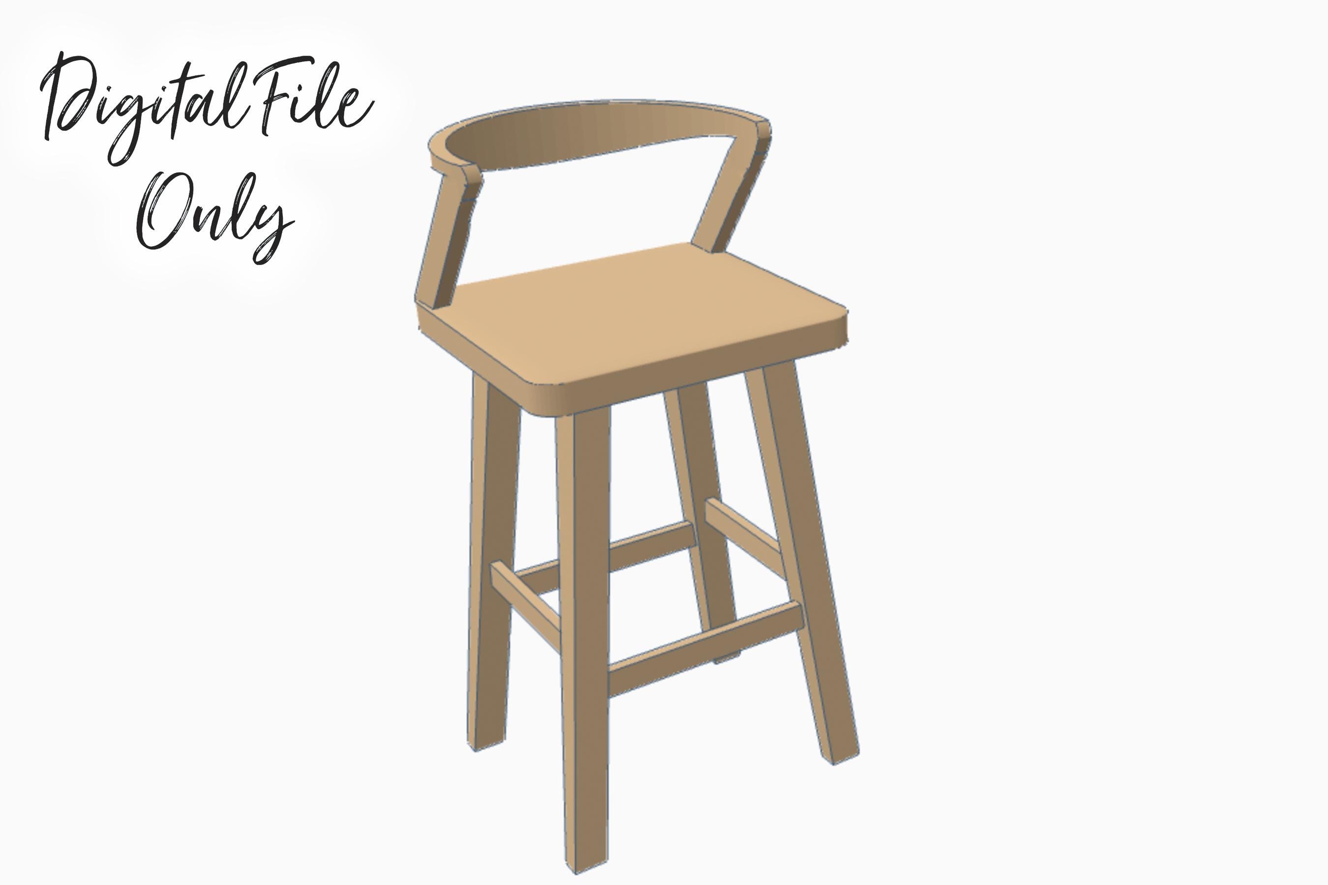 1/12 Scale Miniature Bar Stools With Seat Back- Digital STL File - Etsy