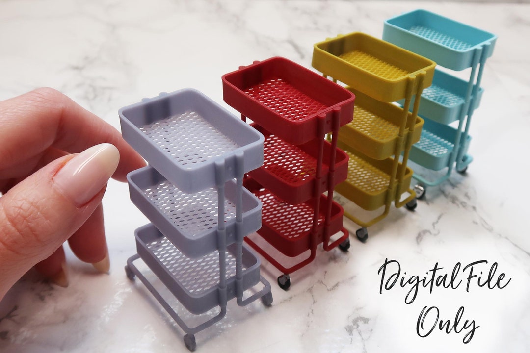1/12 Scale Miniature Rolling Cart - Digital STL File - Etsy