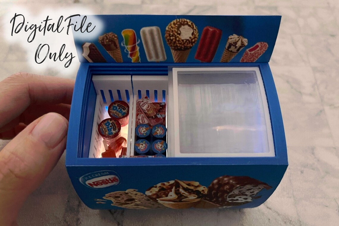 1/12 Scale Miniature Ice Cream Freezer- Digital STL File - Etsy