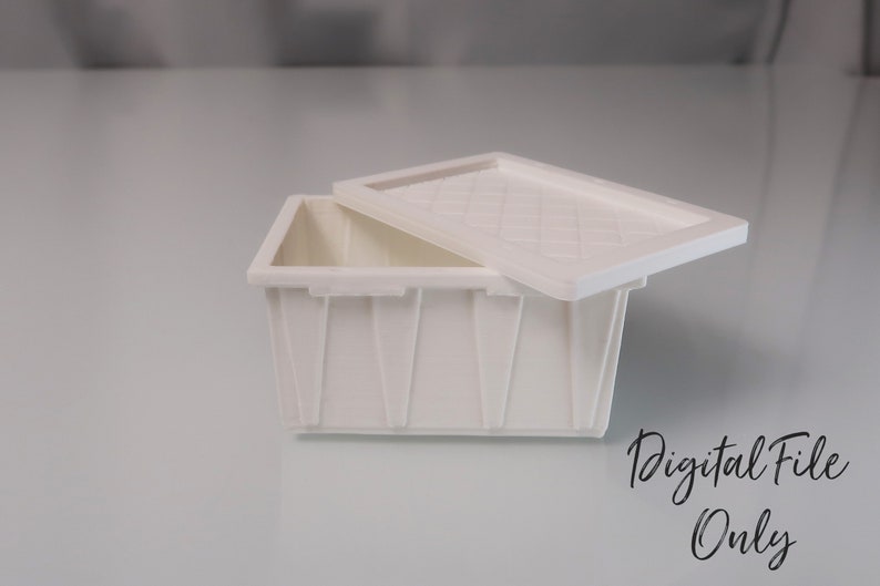 1/12 Scale Miniature Storage Bin With Lid - Digital STL File - Etsy