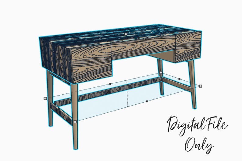 1/12 Scale Miniature Midcentury Desk- Digital STL File - Etsy