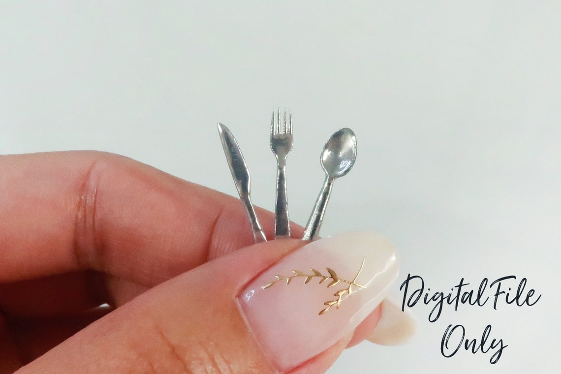 1/12 Scale Miniature Silverware Set - Digital STL File - Etsy