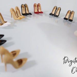 1/12 Scale Miniature High Heel Shoes - Digital STL File - Etsy