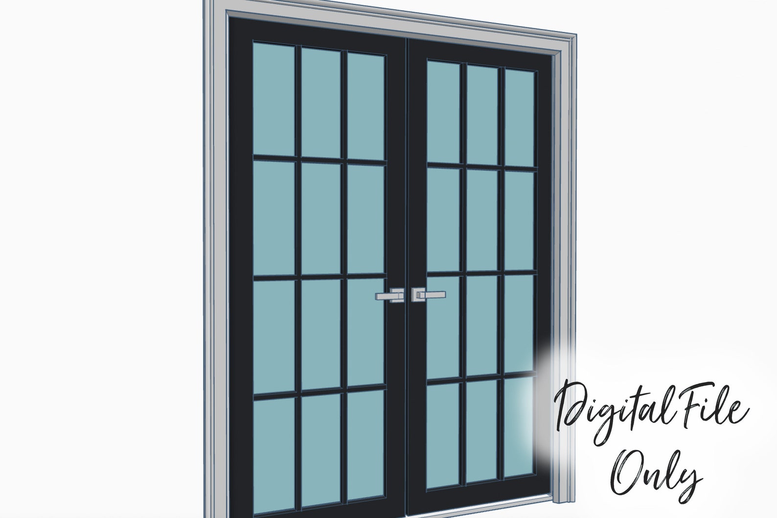 1/12 Scale Miniature French Doors - Digital STL File | Digital Download ...