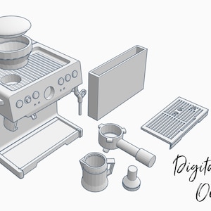 1/12 Scale Miniature Espresso Machine - Digital STL File | Digital ...