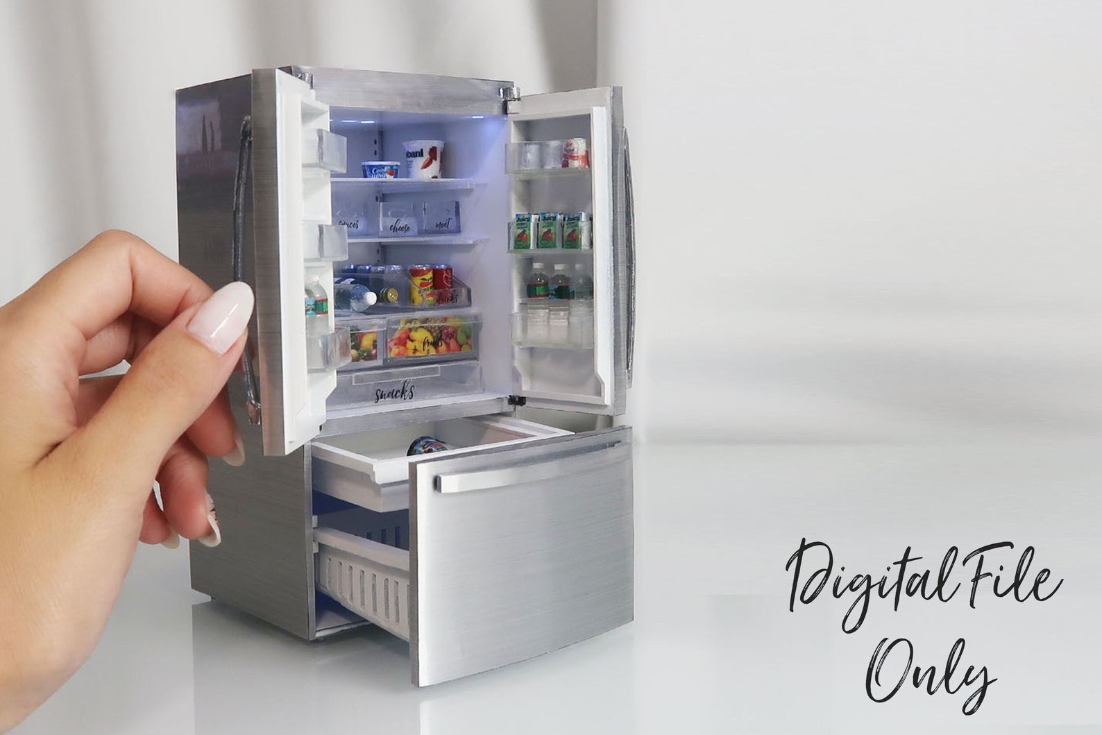1/12 Scale Miniature Refrigerator - Digital STL File | Digital Download ...