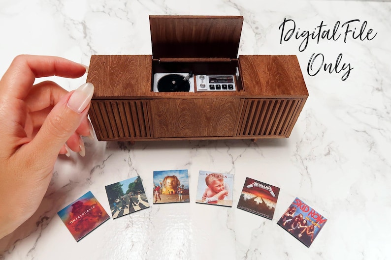 1/12 Scale Miniature Record Player Cabinet - Digital STL File - Etsy