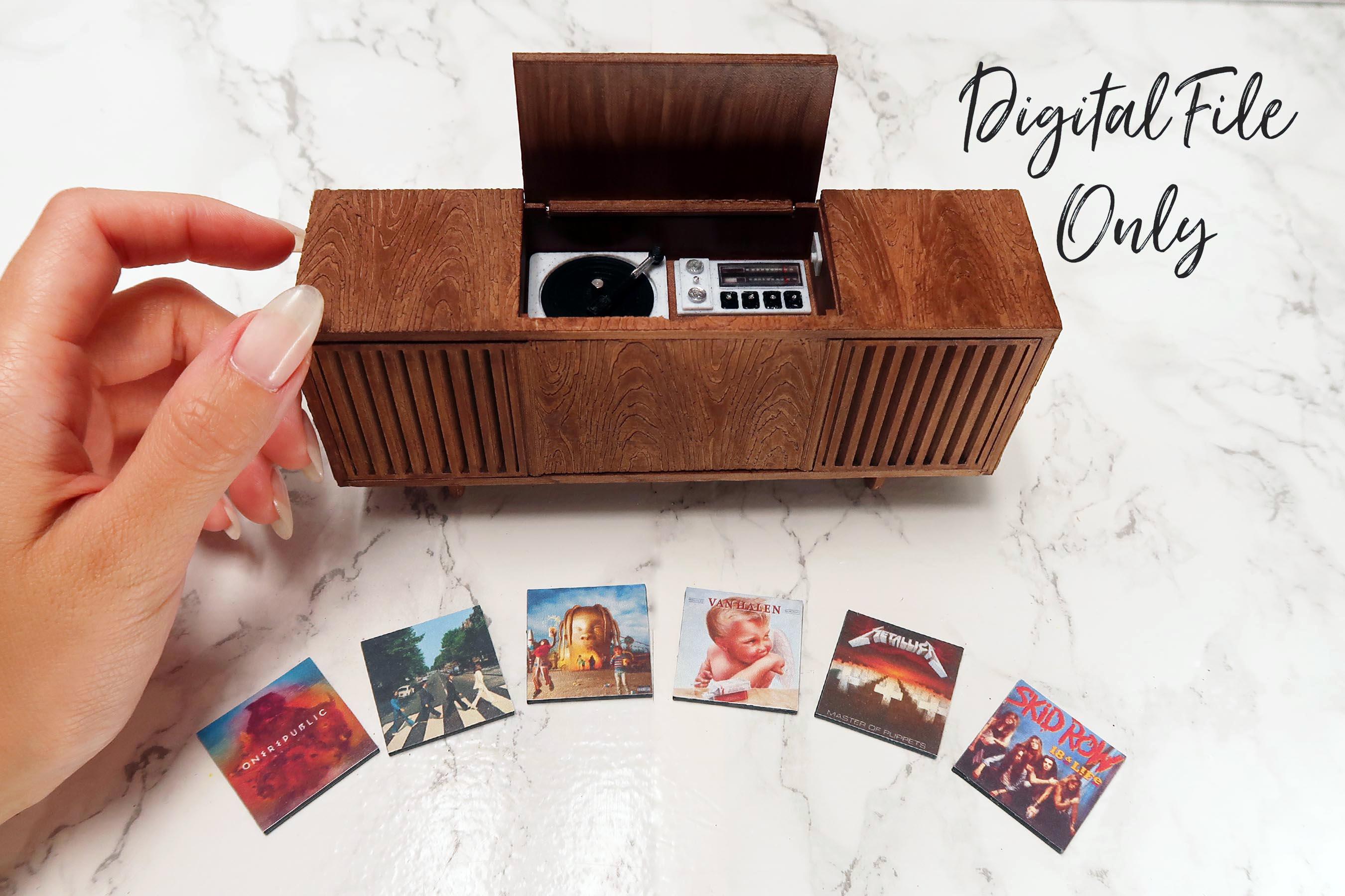 1/12 Scale Miniature Record Player Cabinet - Digital STL File - Etsy