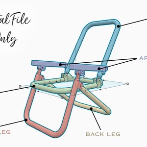 1/12 Scale Miniature Folding Chair Frame- Digital STL File - Etsy