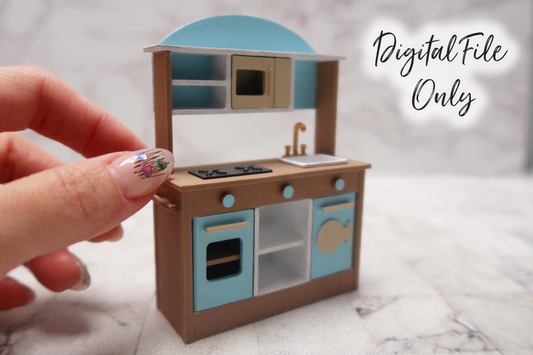 1/12 Scale Miniature Play Kitchen Toy - Digital File - Etsy