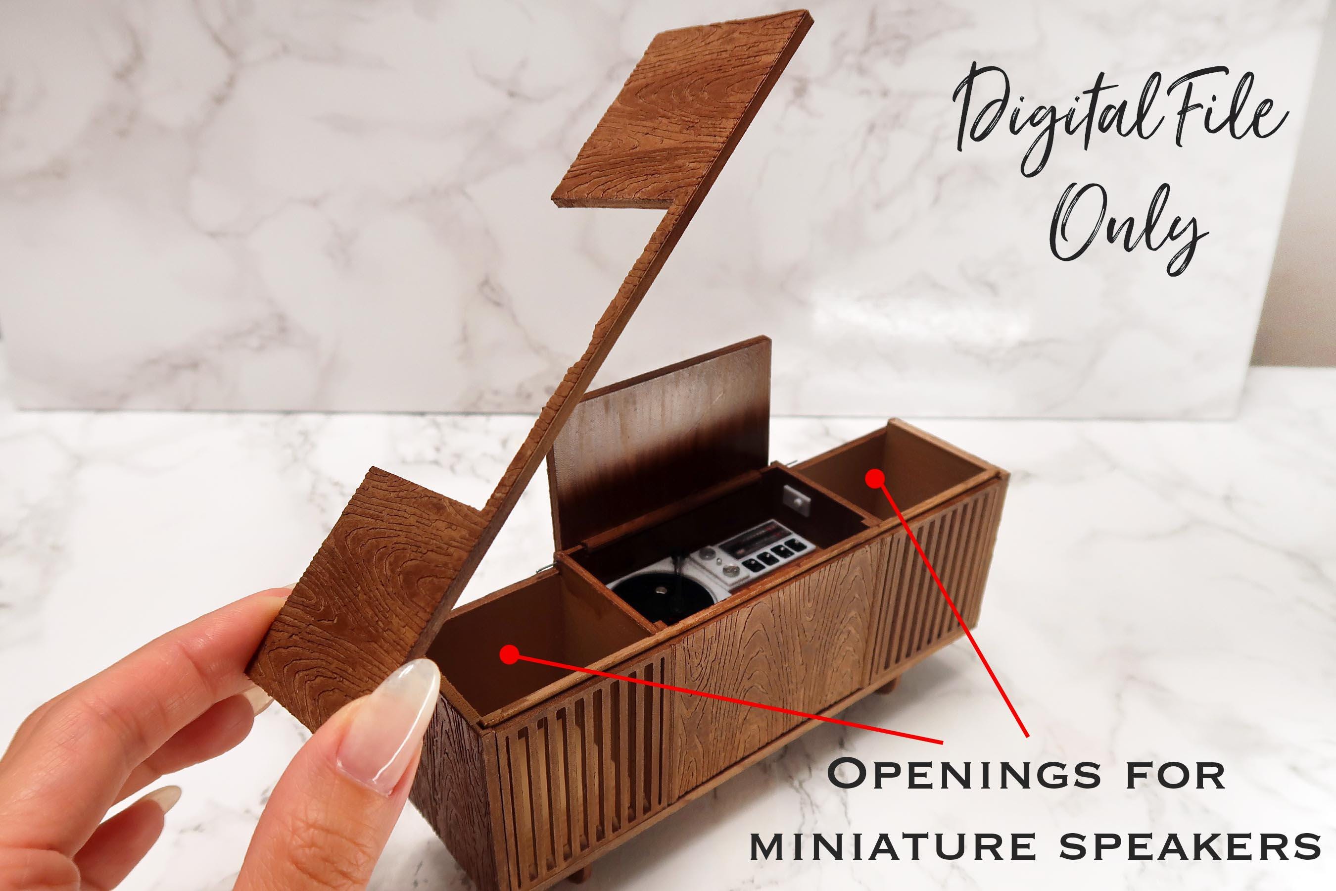 1/12 Scale Miniature Record Player Cabinet - Digital STL File - Etsy
