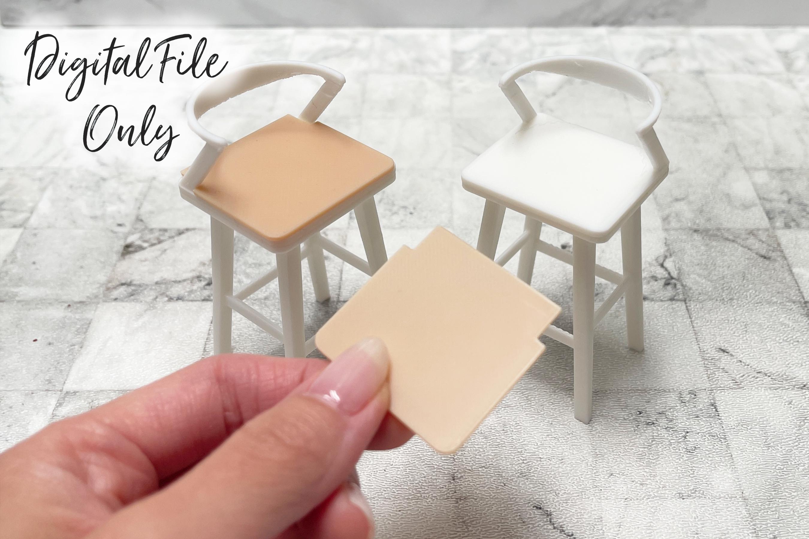 1/12 Scale Miniature Bar Stools With Seat Back- Digital STL File - Etsy