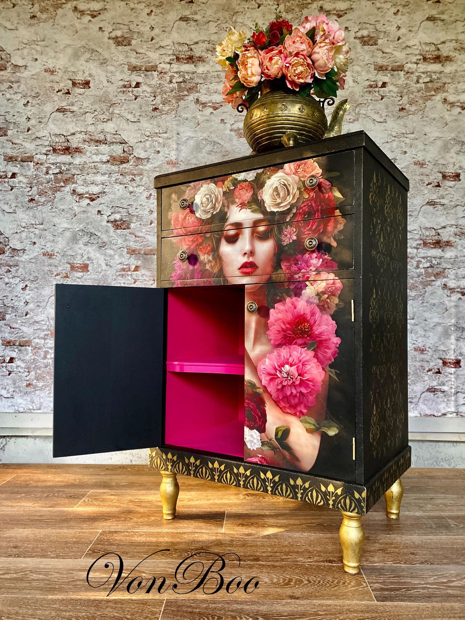 Baroque Flowers Mint Decoupage Paper - Etsy