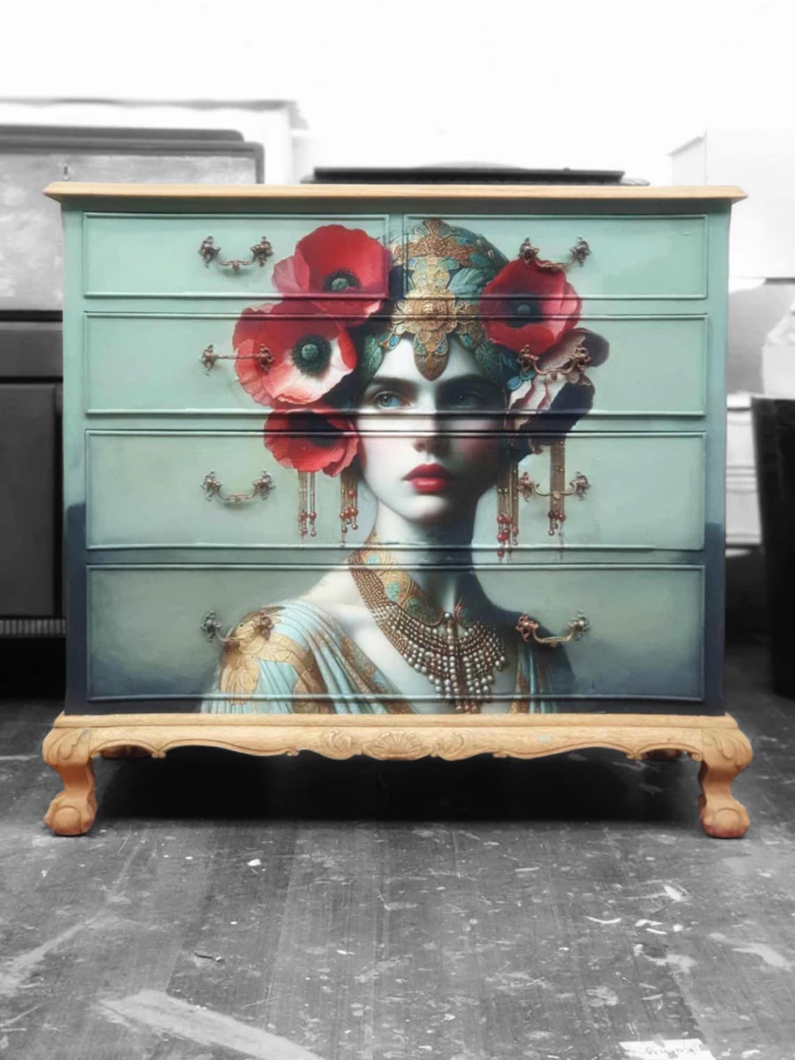 Draped - Mint Decoupage Paper - Etsy