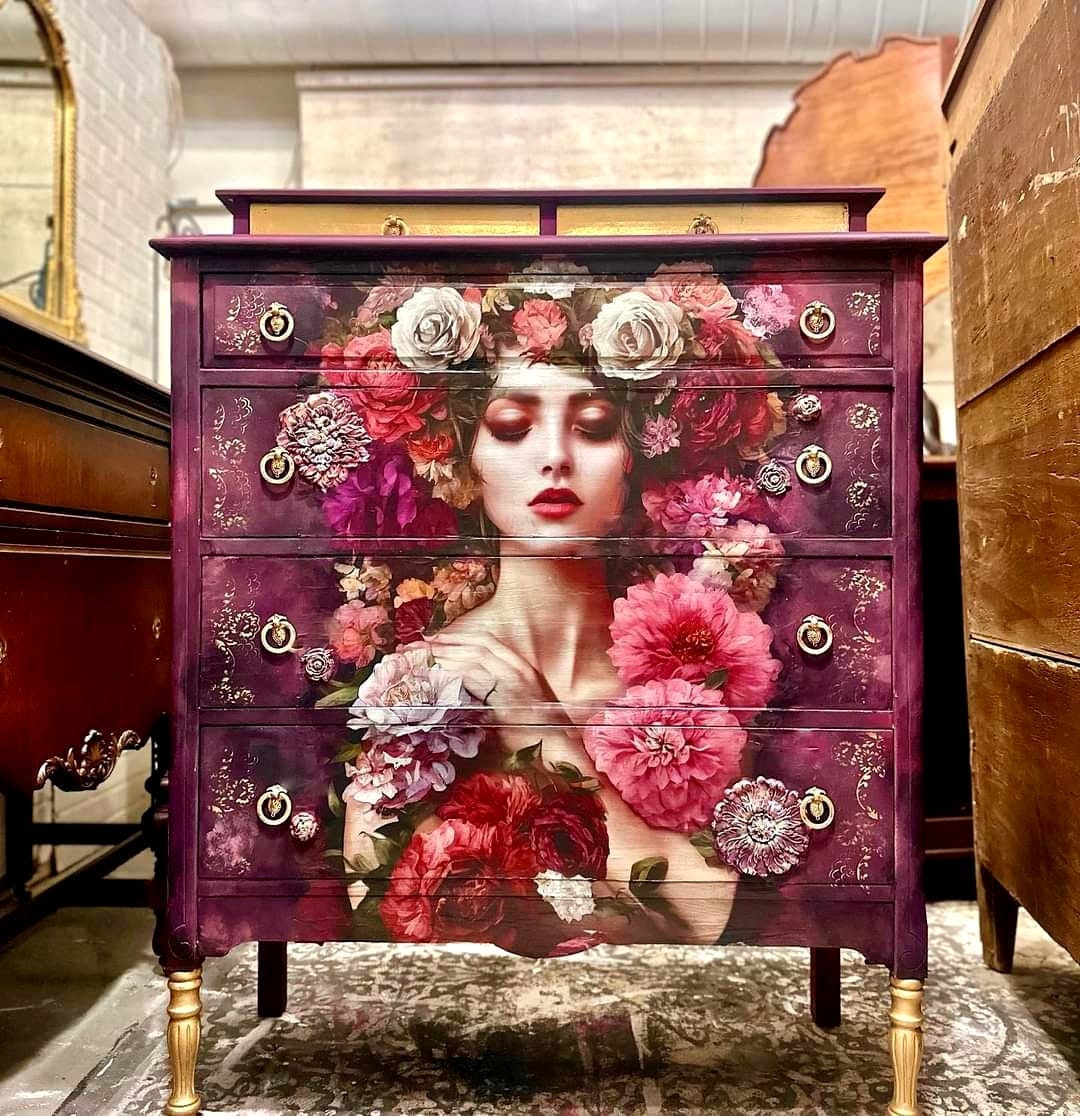 Baroque Flowers Mint Decoupage Paper - Etsy