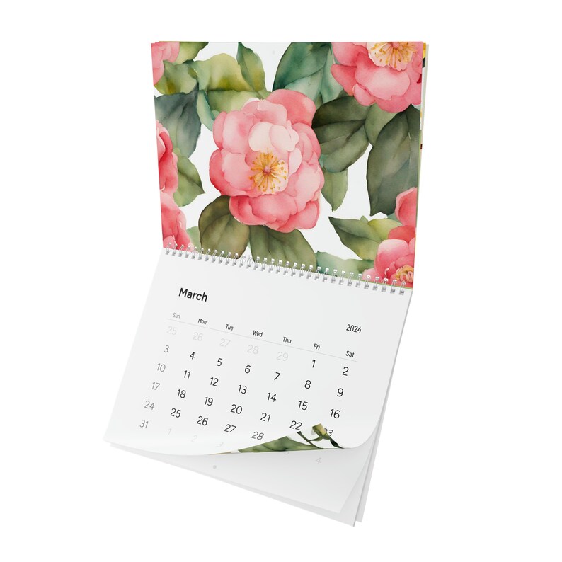 2024 Watercolor Flowers Calendar Perfect for Home Office Decor Gift ...