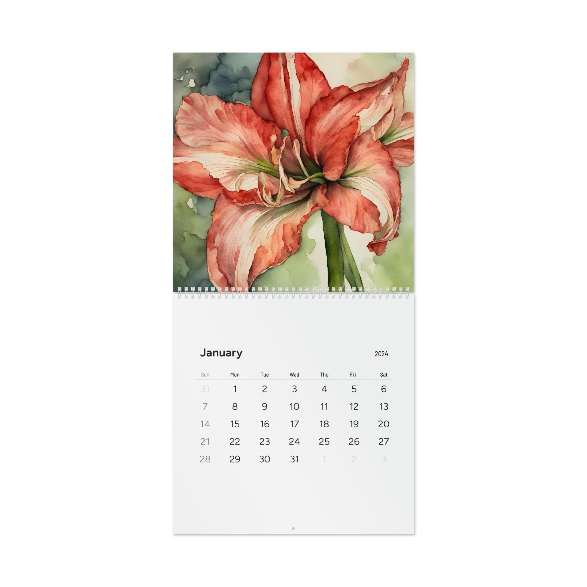 2024 Watercolor Flowers Calendar Perfect for Home Office Decor Gift ...