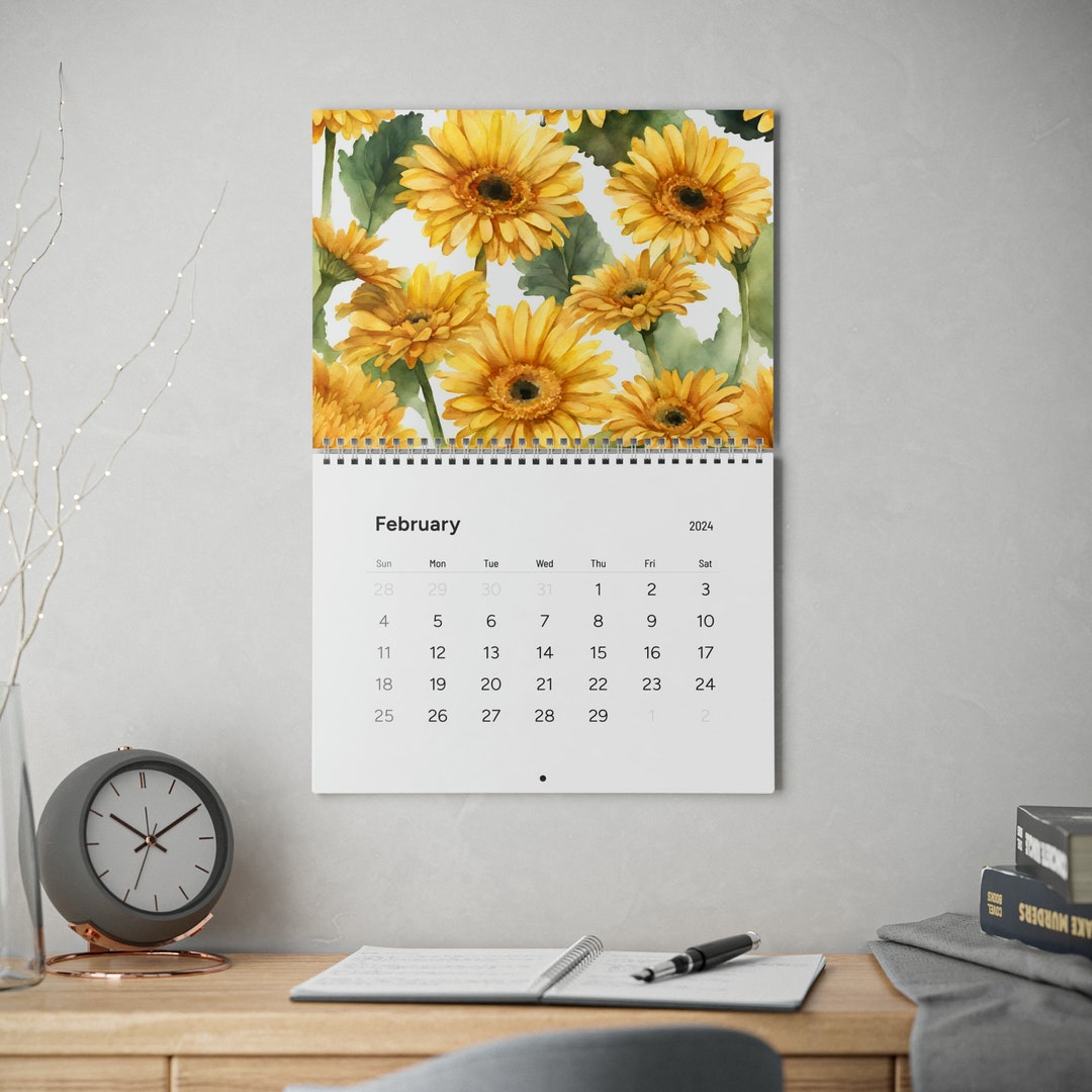 2024 Watercolor Flowers Calendar Perfect for Home Office Decor Gift ...
