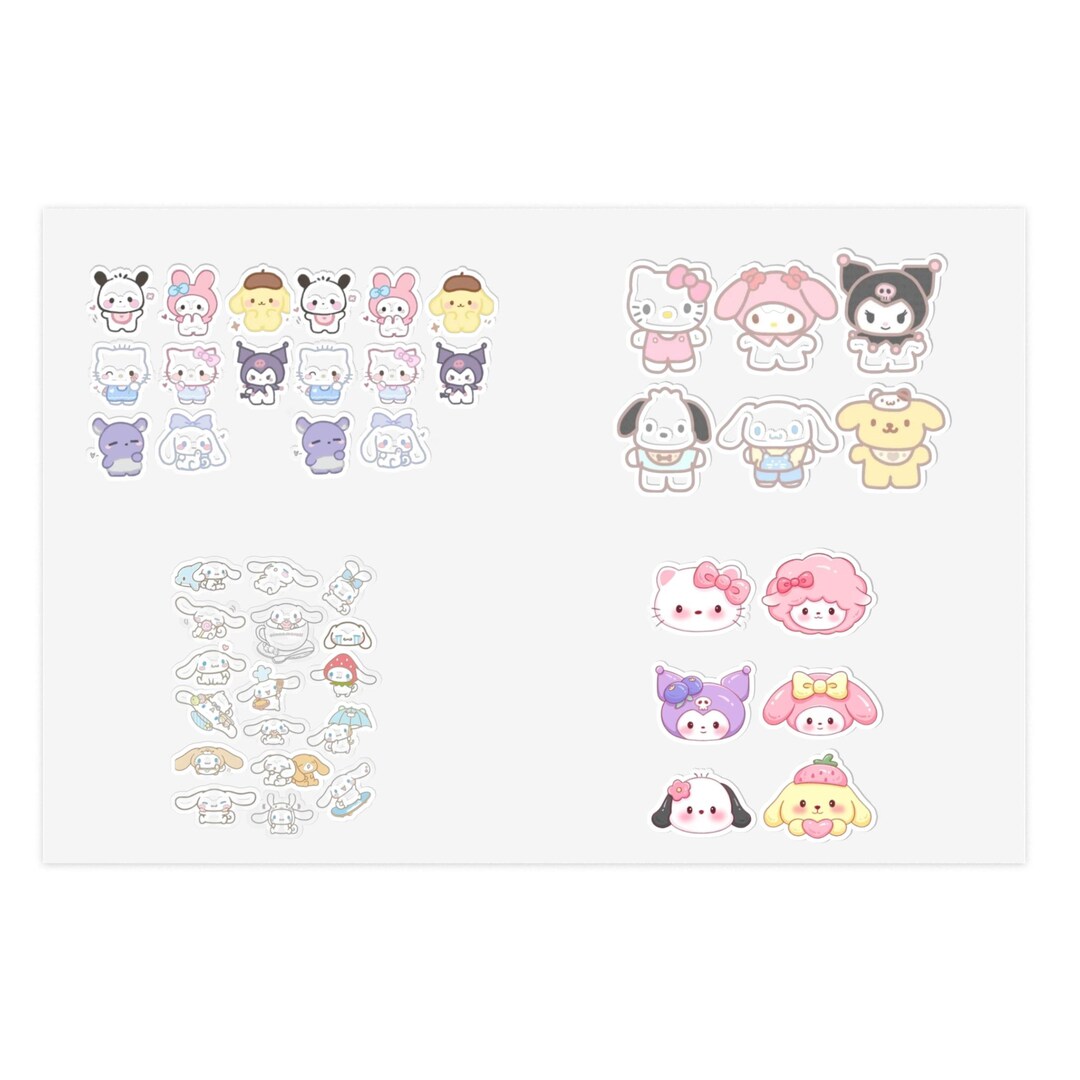 Cute Aesthetic Sticker Sheets, Kawaii Scrapbooking Decals, Planner ...