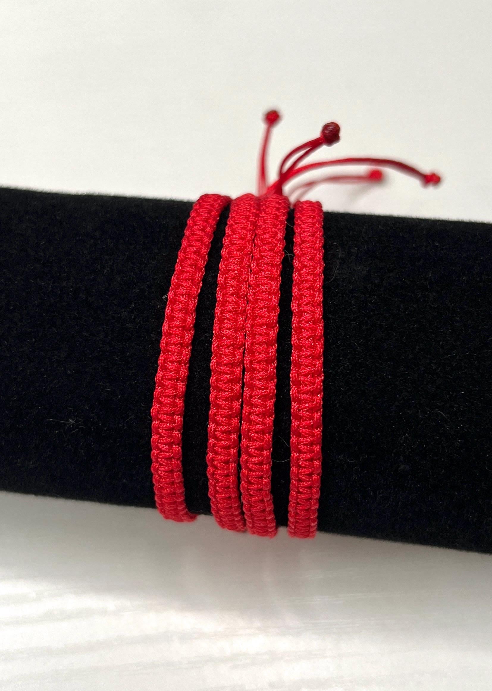Chinese New Year Bracelet, Simple Red, White, Black String Bracelet ...
