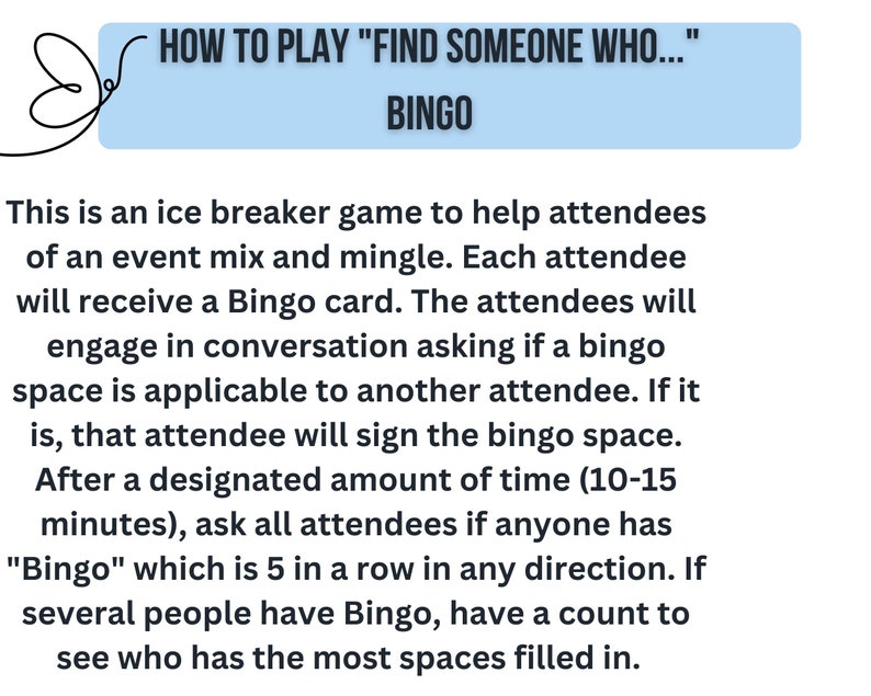 Workplace Icebreaker Bingo Game: Find Someone Who (downloadable ...