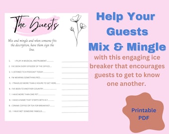 Thanksgiving Find the Guest Bingo Game Friendsgiving Game - Etsy