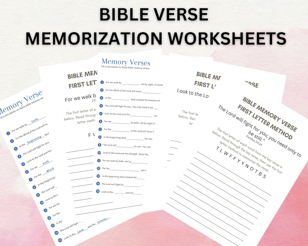 Bible Verse Memorization Worksheet, Scripture Memory Printable ...