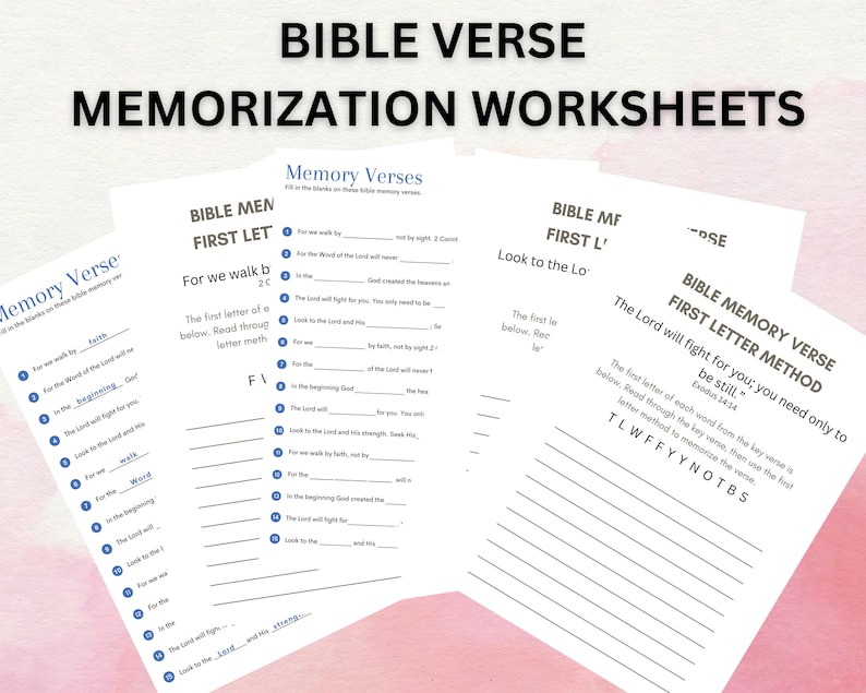 Bible Verse Memorization Worksheet, Scripture Memory Printable ...