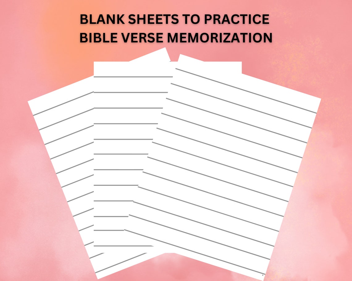 Bible Verse Memorization Worksheet - Etsy