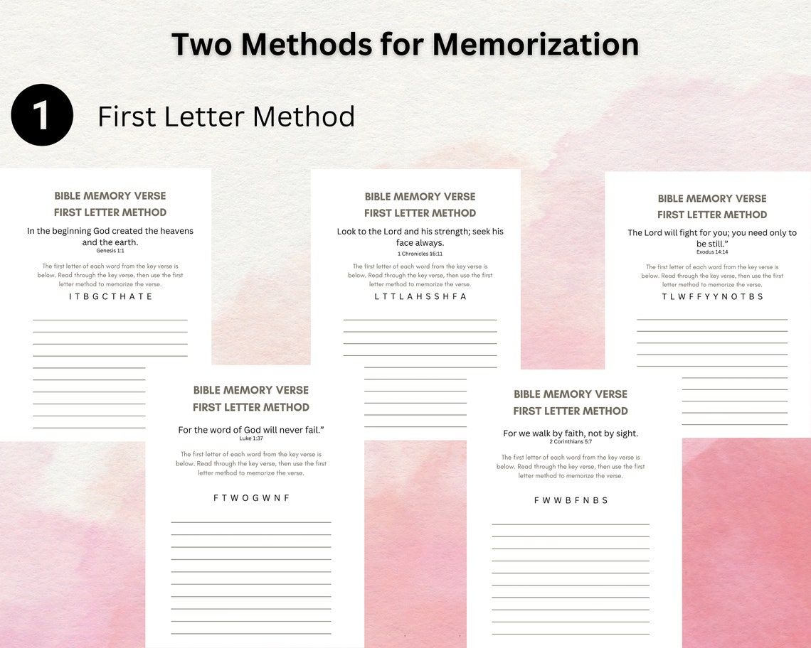 Bible Verse Memorization Worksheet, Scripture Memory Printable ...