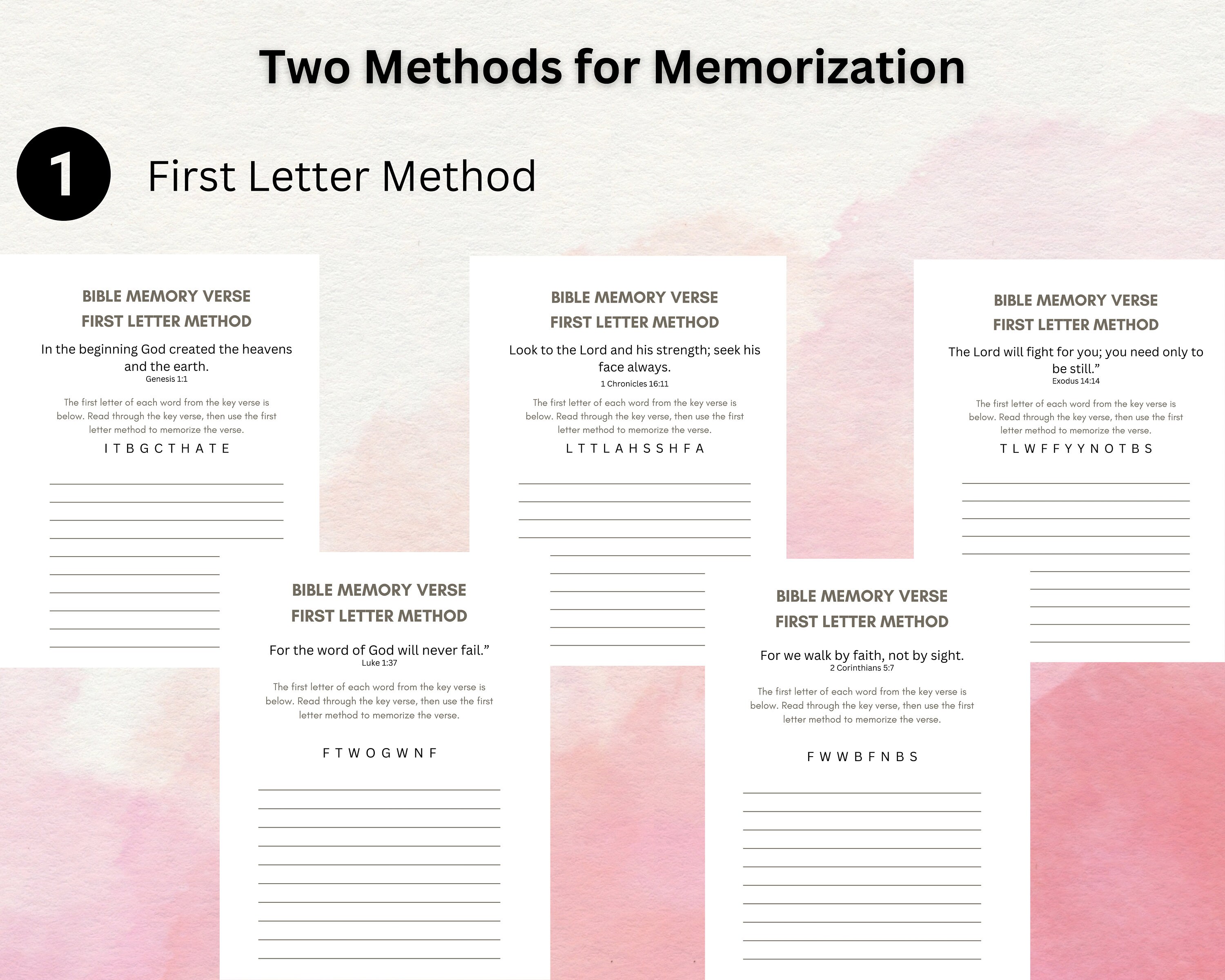 Bible Verse Memorization Worksheet, Scripture Memory Printable ...