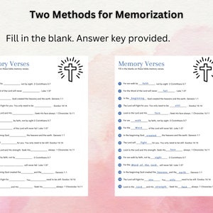 Bible Verse Memorization Worksheet, Scripture Memory Printable ...