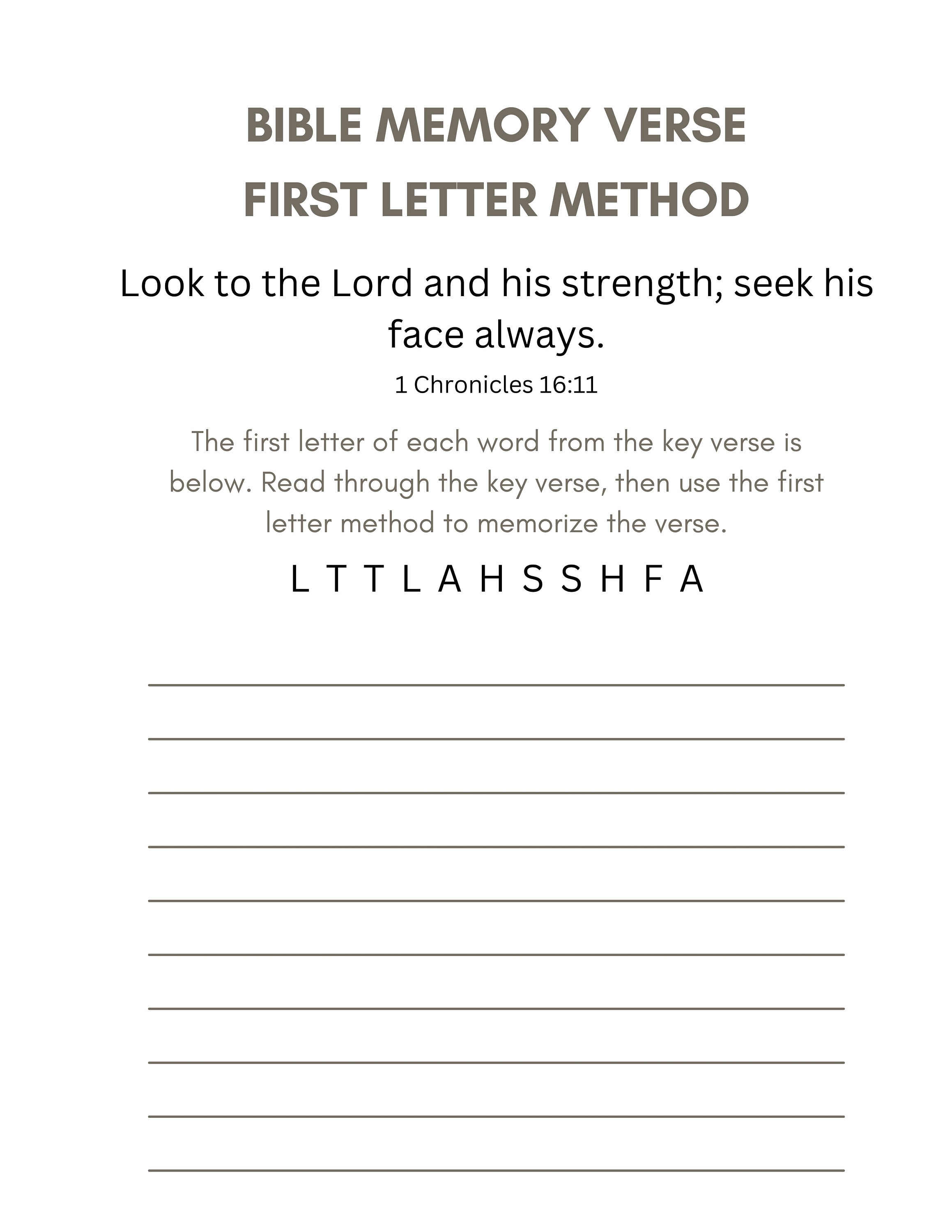 Bible Verse Memorization Worksheet, Scripture Memory Printable ...