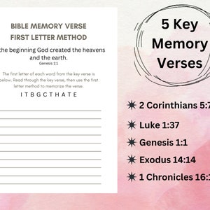 Bible Verse Memorization Worksheet, Scripture Memory Printable ...