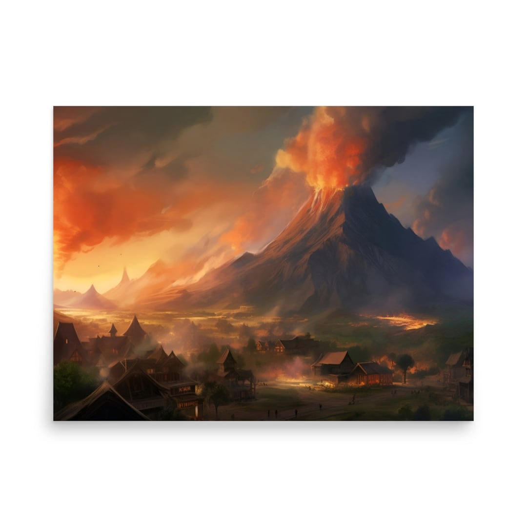 Eternal Fusion: Erupting Volcano Art Print - Etsy