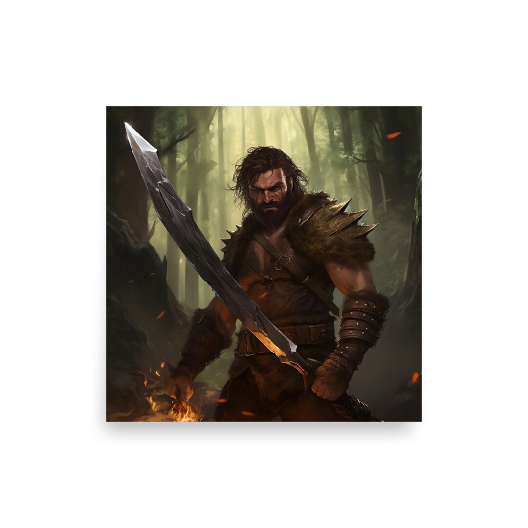 Primordial Fury: Human Barbarian Art Print - Etsy