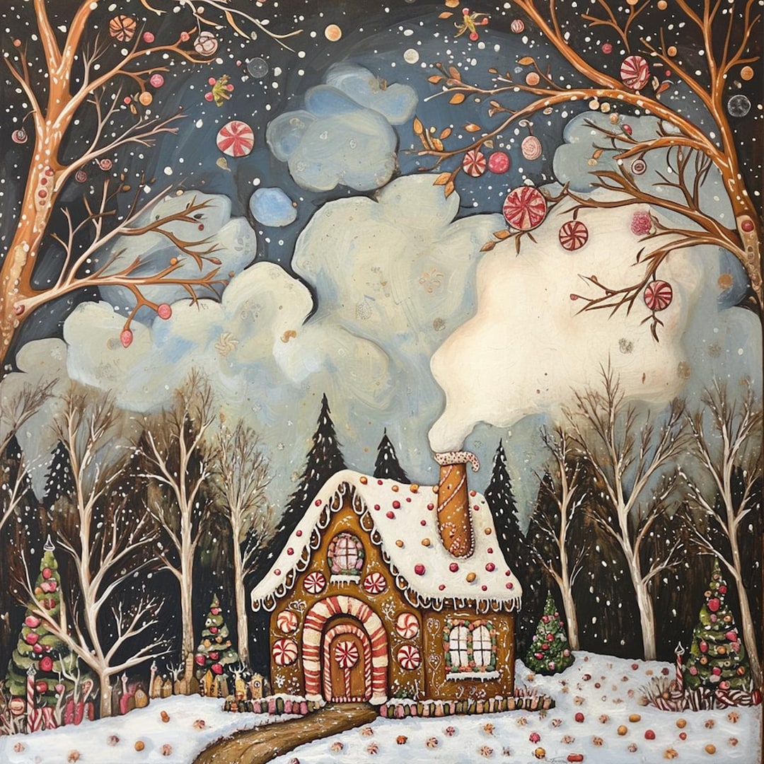Whimsical Gingerbread House Digital Download - Etsy